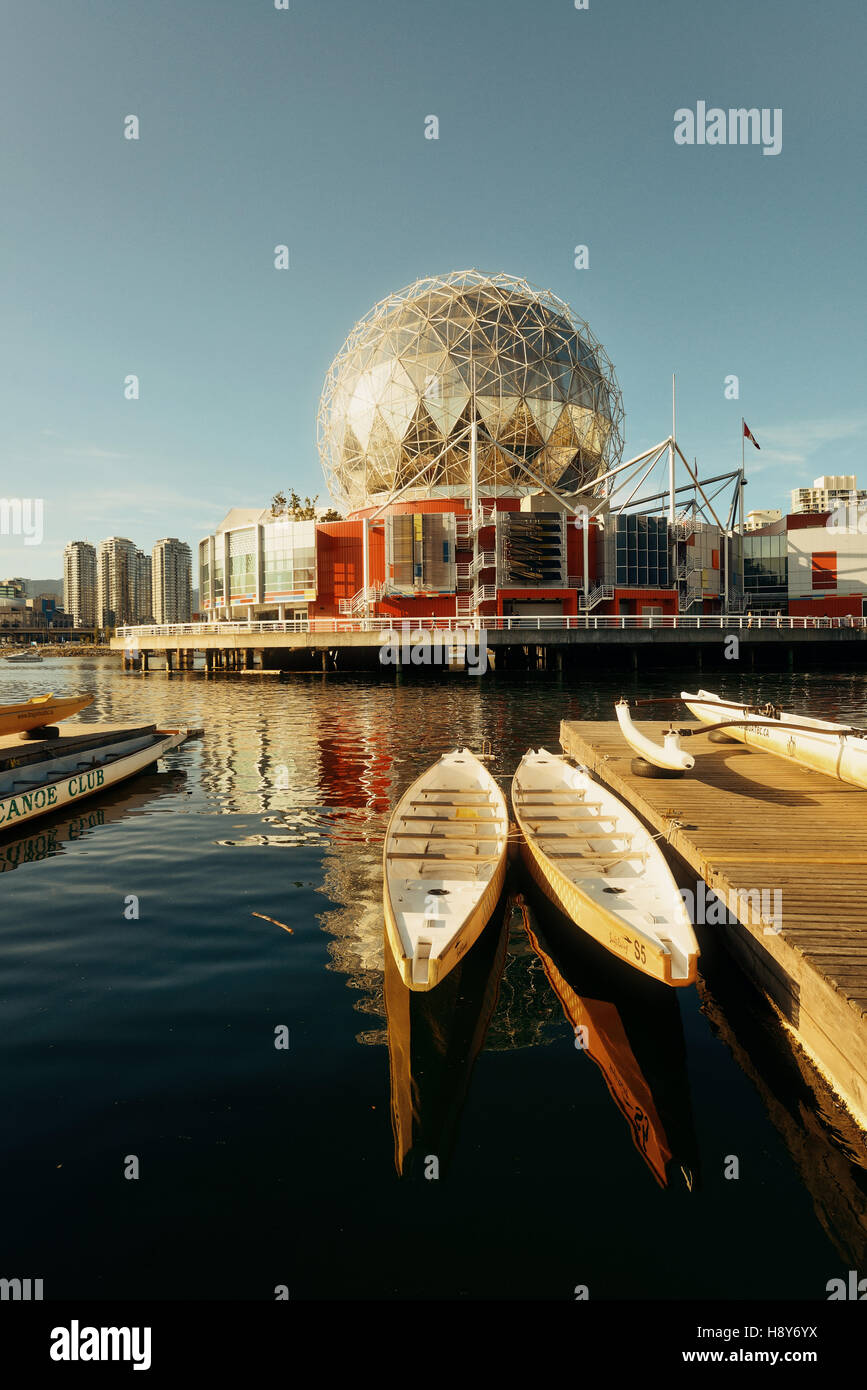 VANCOUVER, BC - AUG 17: Science World at waterfront of False Creek on ...