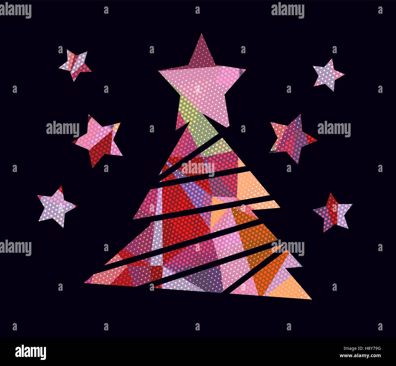 Flat christmas tree icon with triangles Stock Vector Image & Art - Alamy