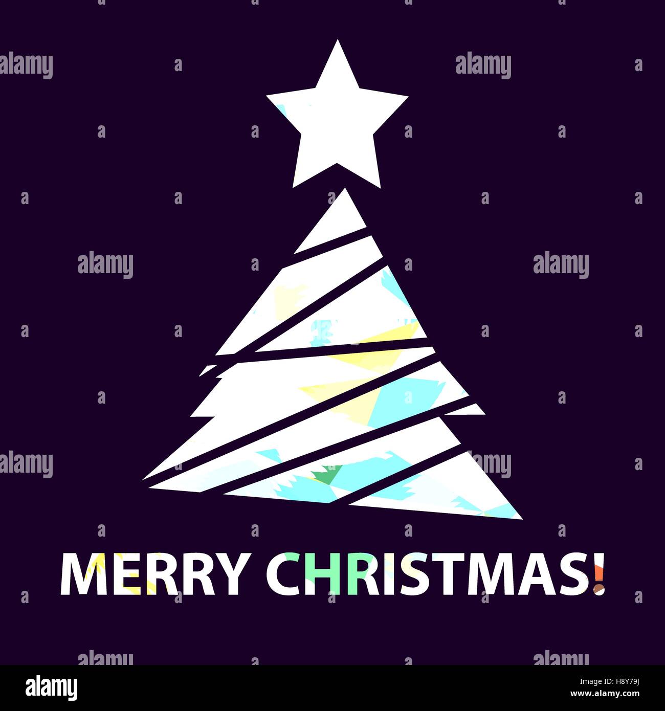 Flat christmas tree icon with triangles Stock Vector Image & Art - Alamy