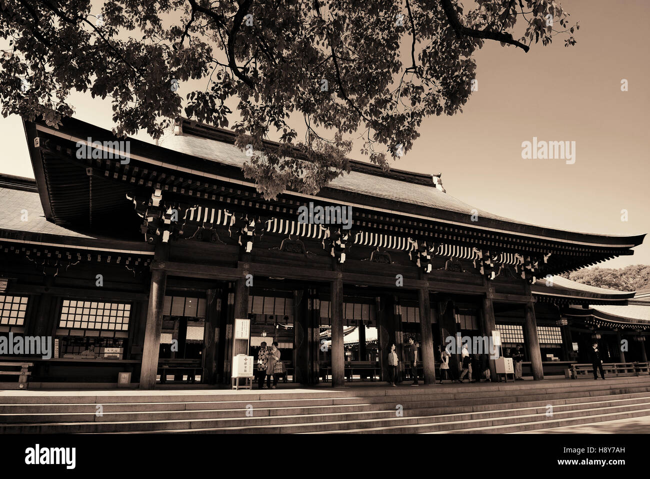 TOKYO, JAPAN - MAY 15: Meiji Jingu Shrine historical buildings on May ...