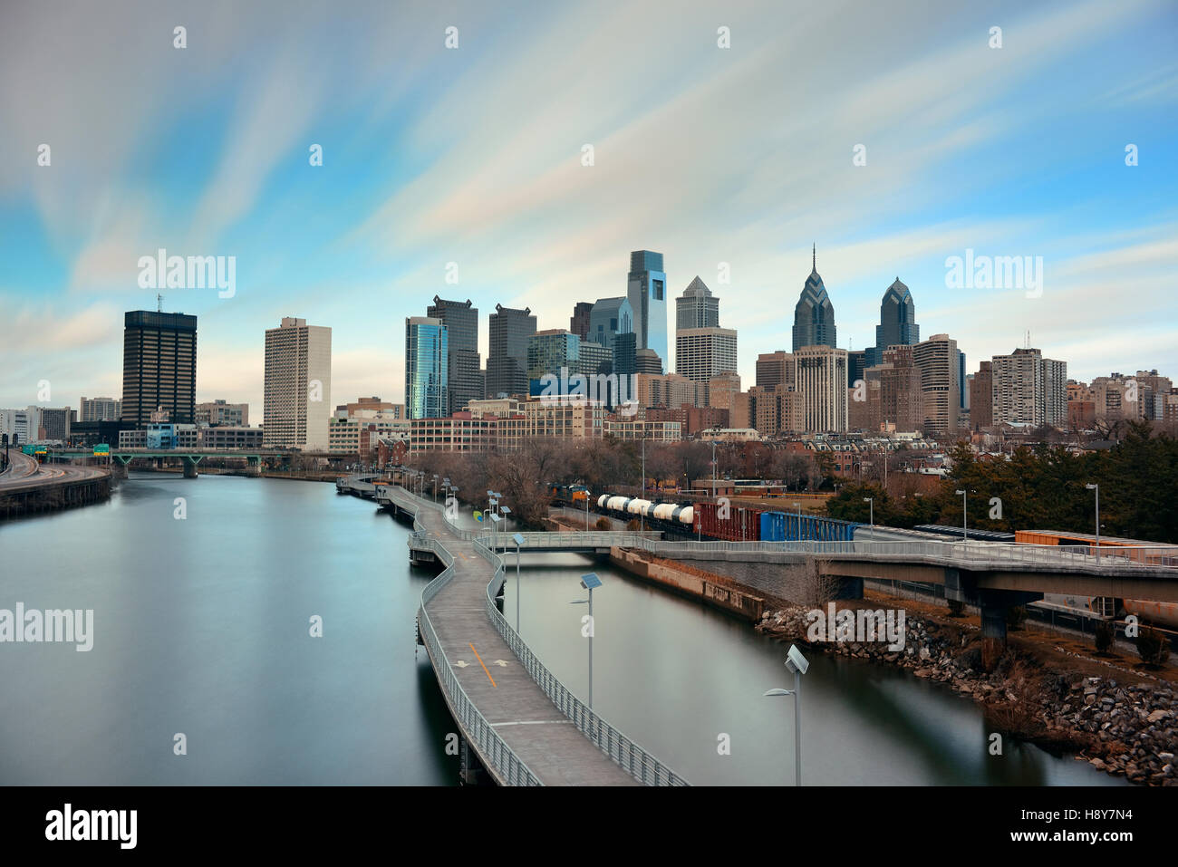 Philadelphia skyline with urban architecture Stock Photo - Alamy