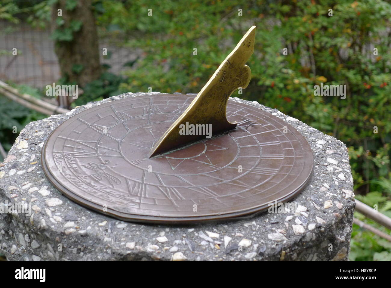 Sundial on Shakespeare Gardens in New York Central Park Stock Photo - Alamy