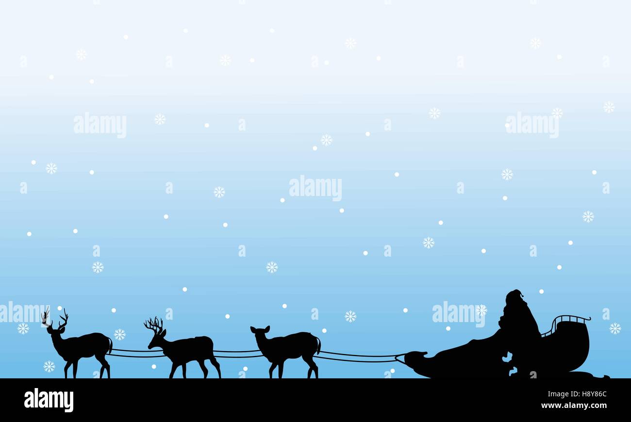 Train Santa with snow of silhouettes landscape Stock Vector Image & Art ...
