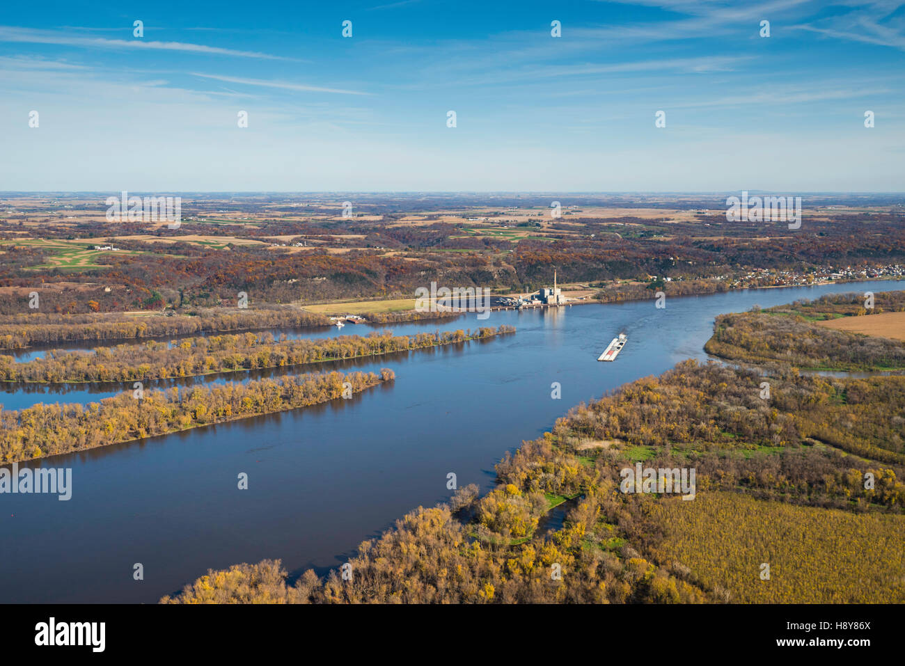 Aerial view of Wisconsin farm lands and Casseville looking eastward ...