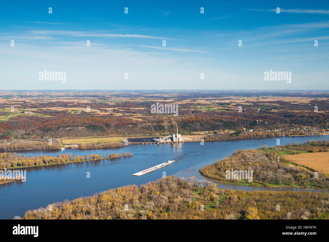 Aerial view of Wisconsin farm lands and Casseville looking eastward ...