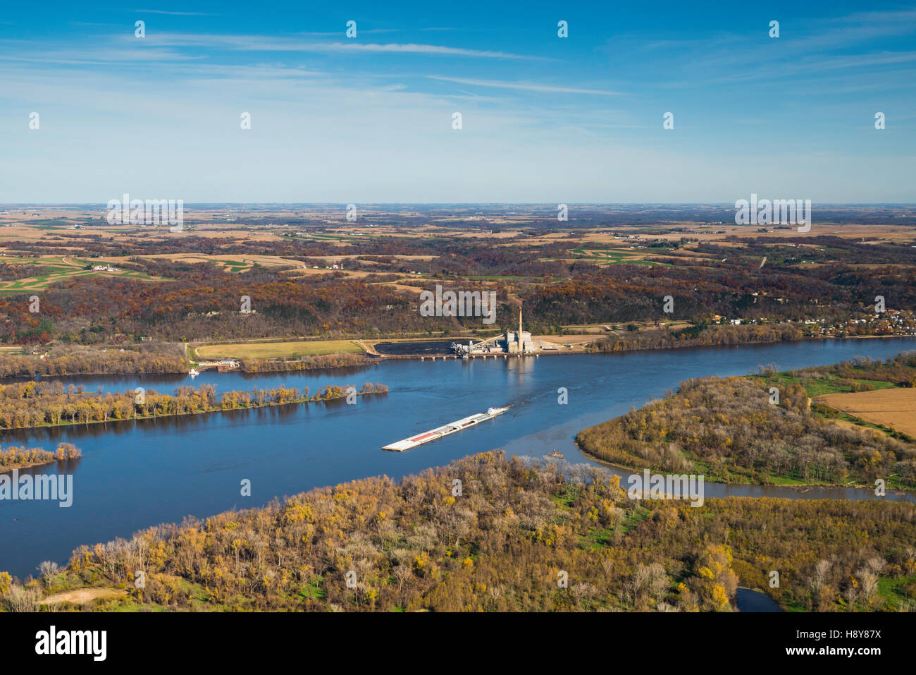 Aerial view of Wisconsin farm lands and Casseville looking eastward ...