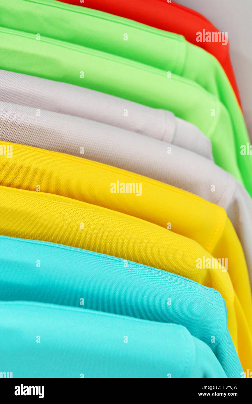 Close Up Colorful Polo Shirt Stock Photo - Alamy