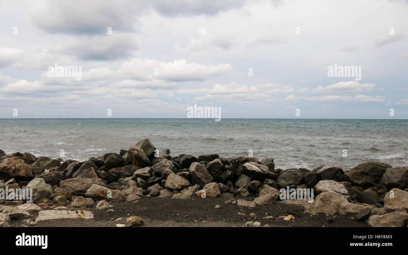 Beach in windy weather hi-res stock photography and images - Alamy