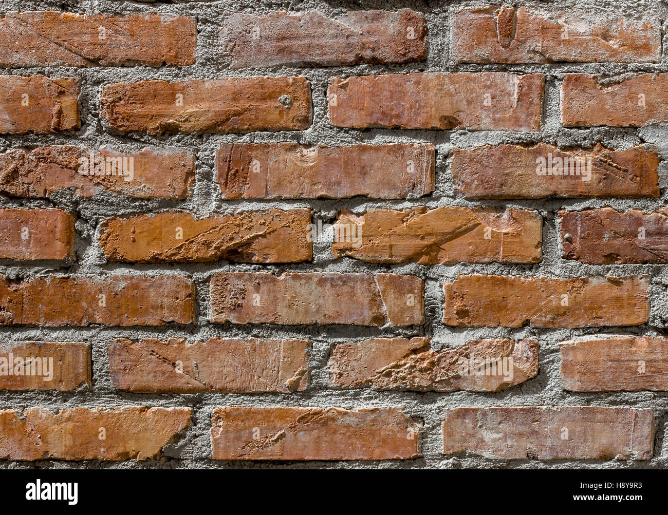 Details of an old weathered brick wall. Image would work as a ...