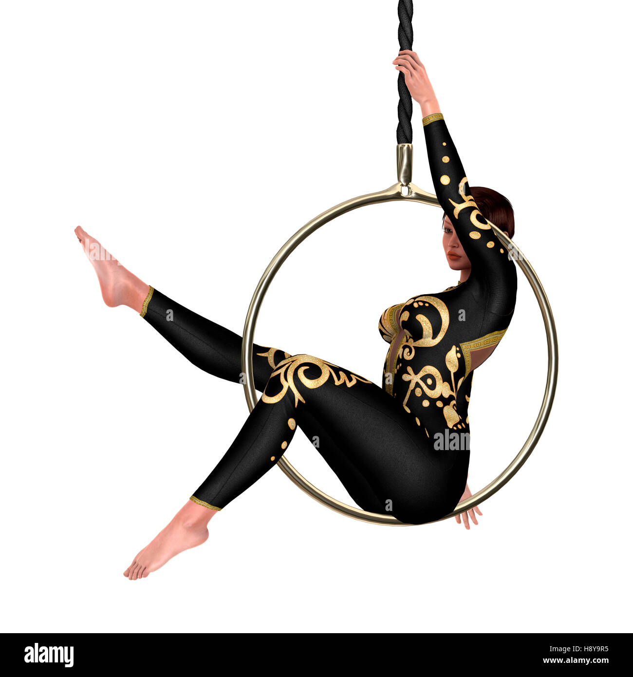 3D rendering of a female circus performer isolated on white background ...