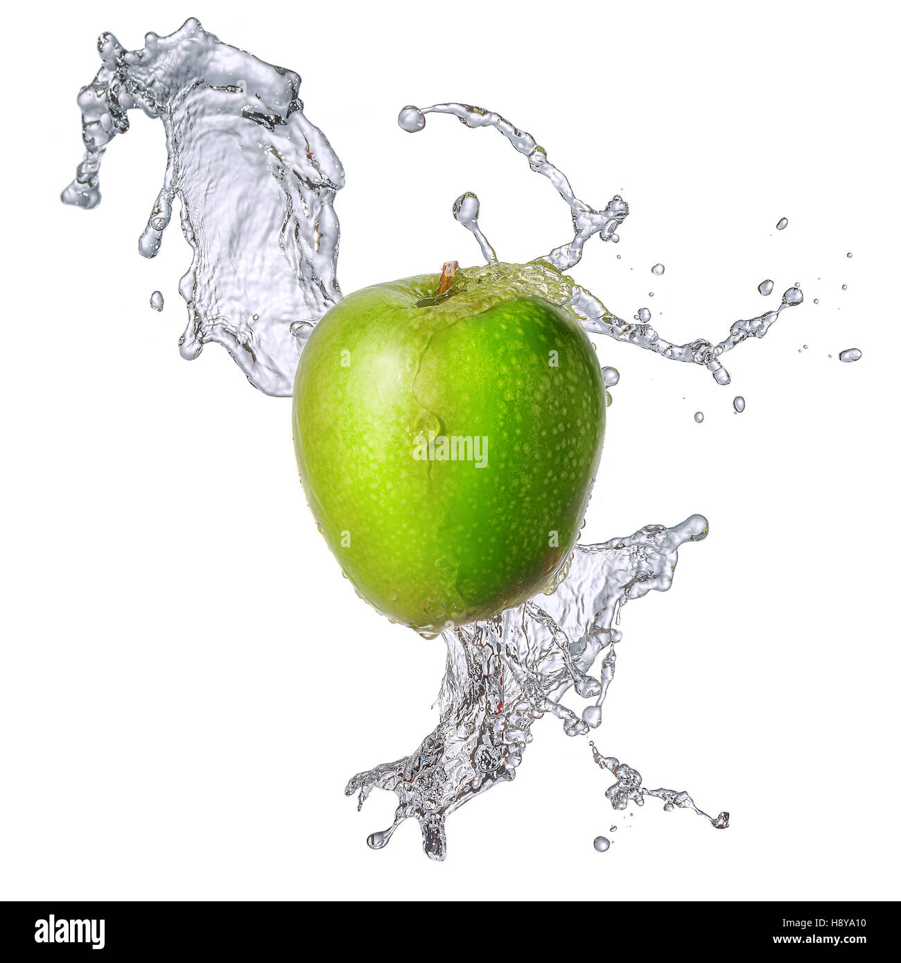 Water splash with apple isolated Stock Photo - Alamy