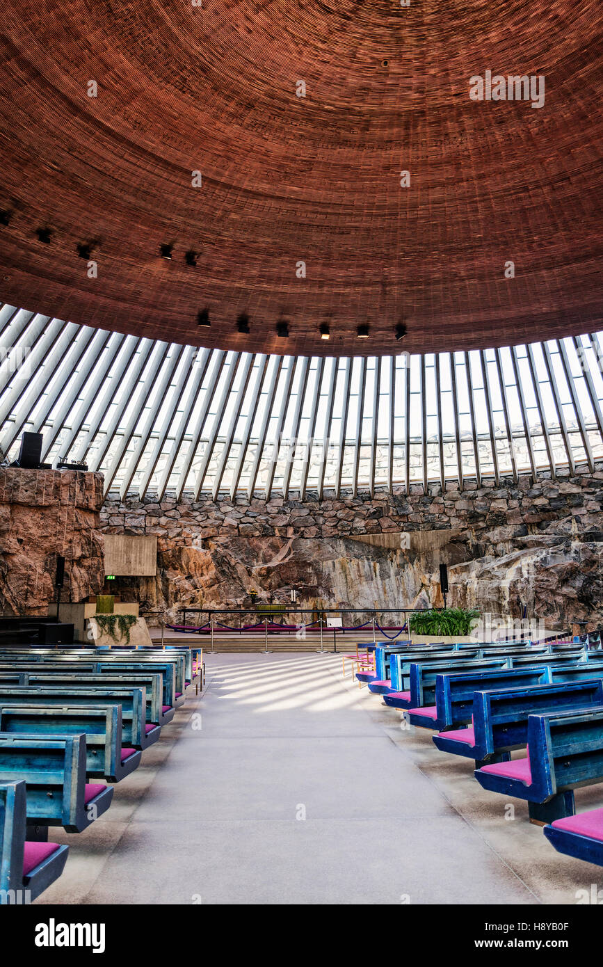 Temppeliaukio rock church famous modern architecture landmark interior ...
