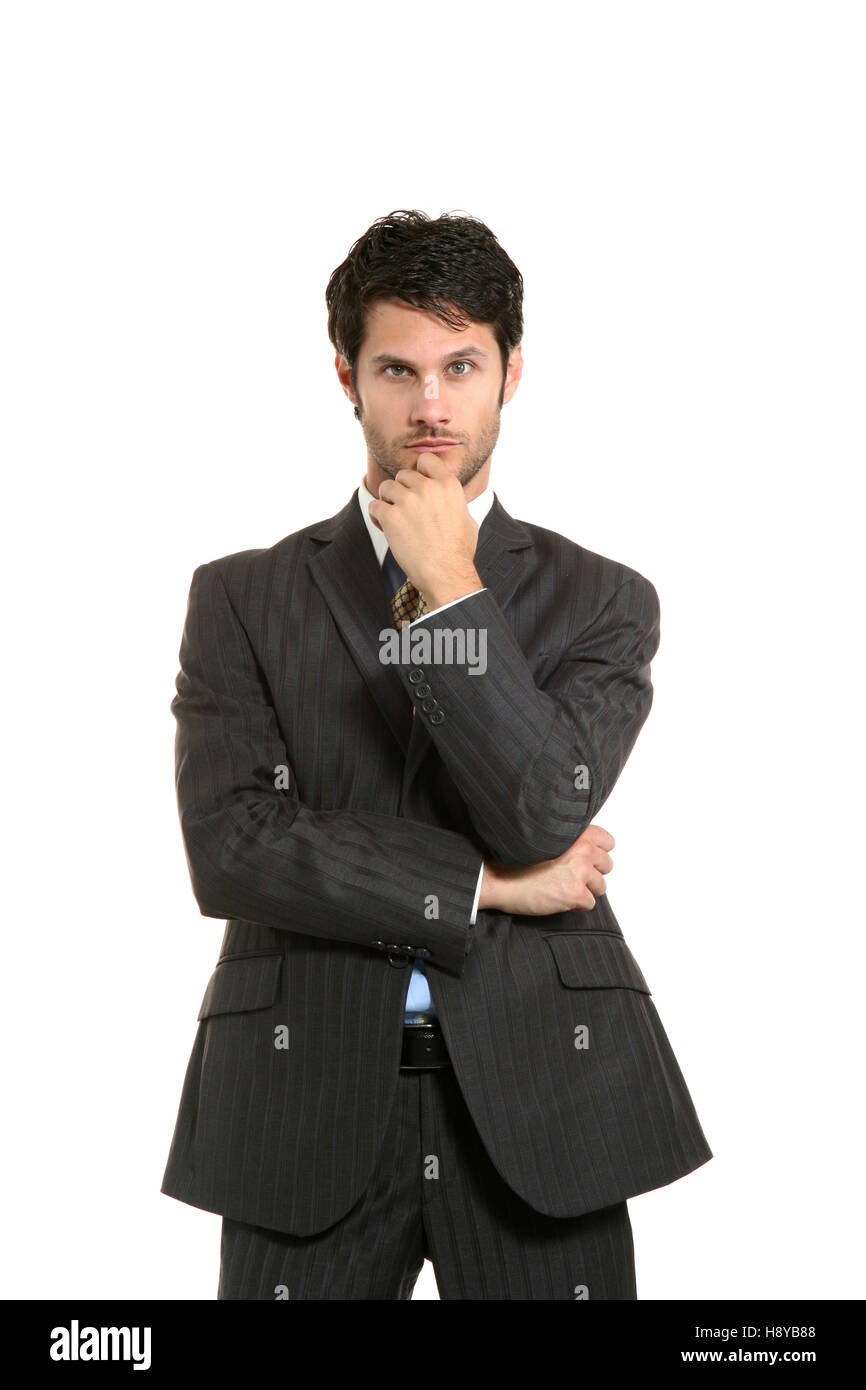 business man studio portrait over white background Stock Photo - Alamy