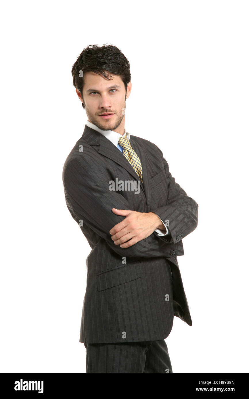 business man studio portrait over white background Stock Photo - Alamy