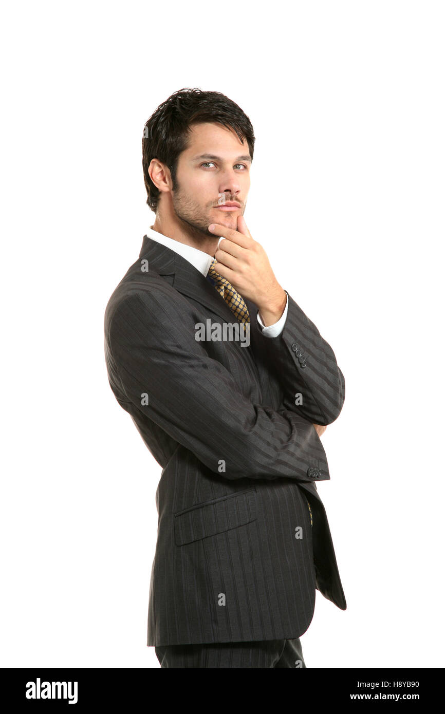 business man studio portrait over white background Stock Photo - Alamy