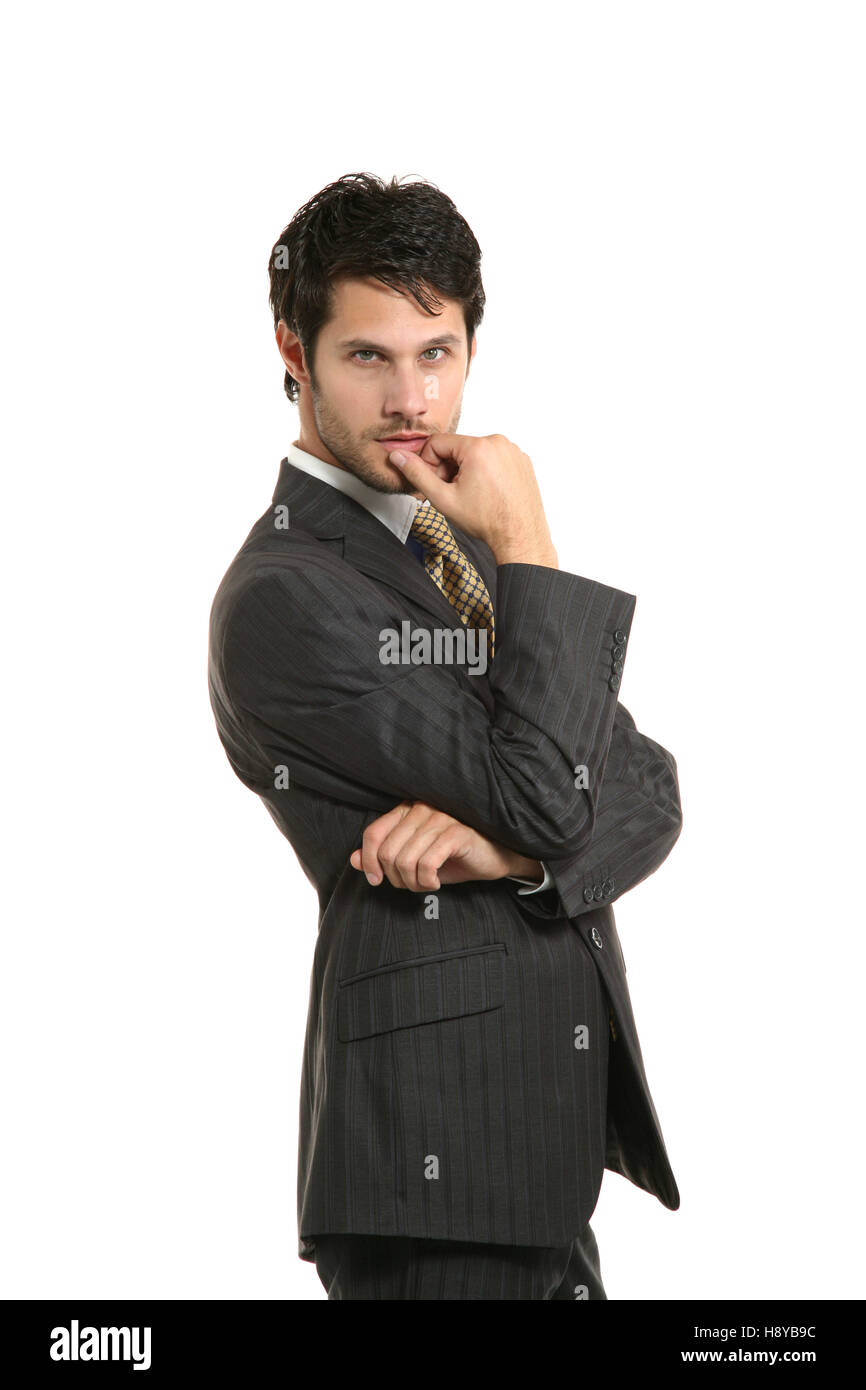 business man studio portrait over white background Stock Photo - Alamy