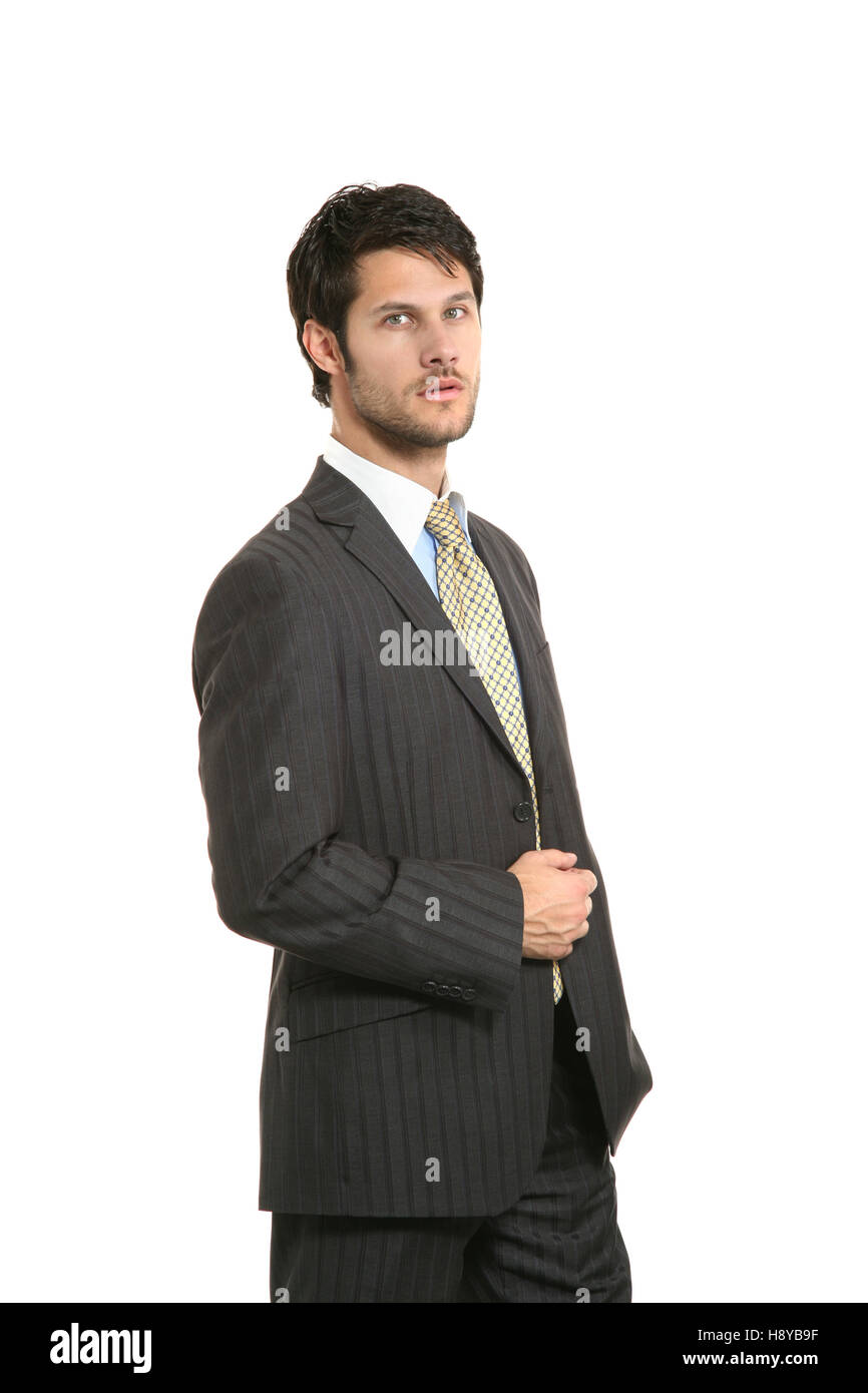 business man studio portrait over white background Stock Photo - Alamy