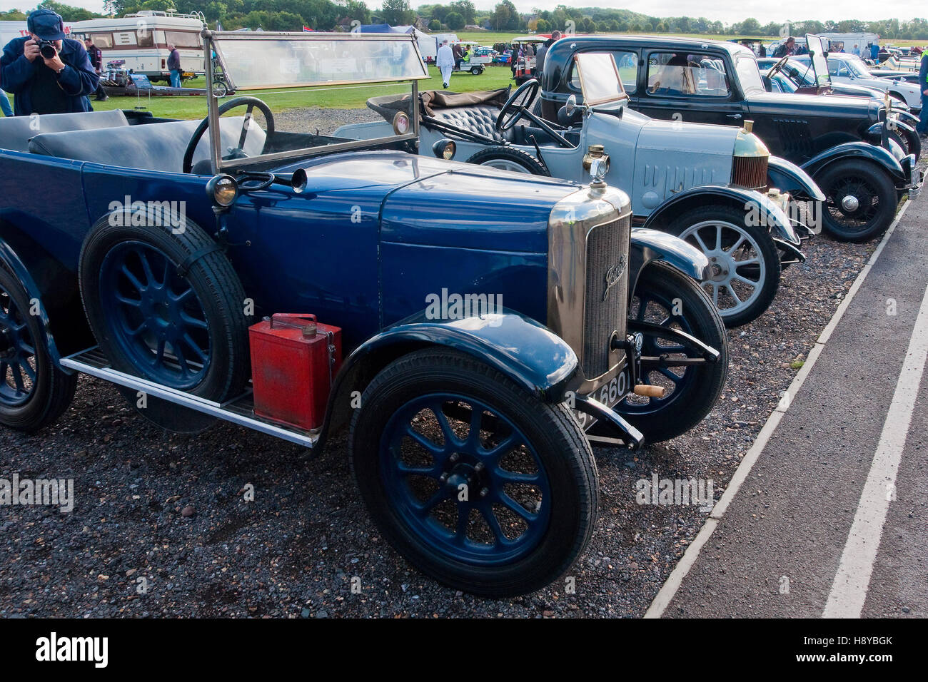 Vintage cars on display at a Shuttleworth Trust Open Day Stock Photo ...
