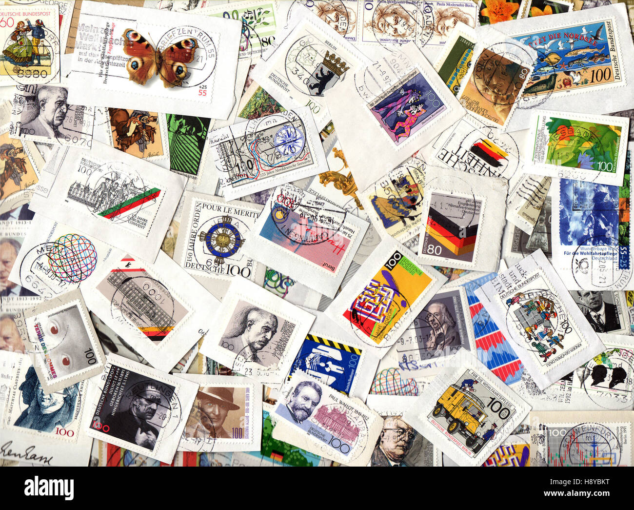 GERMANY - circa 1970-2005: Horizontal background of German ...