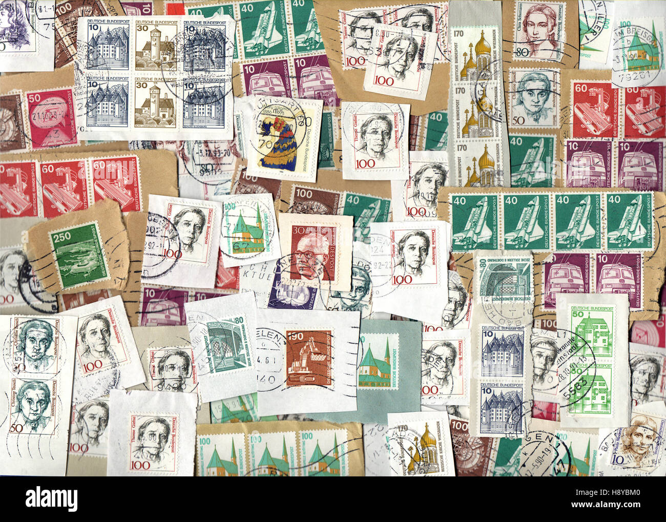 GERMANY - circa 1960-2005: Horizontal background of German definitive ...