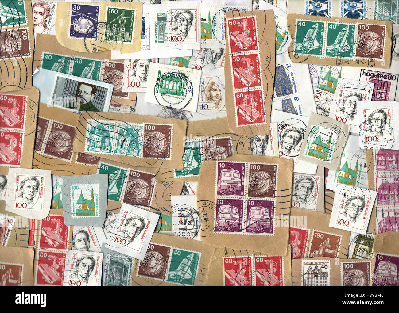 GERMANY - circa 1960-2005: Horizontal background of German definitive ...