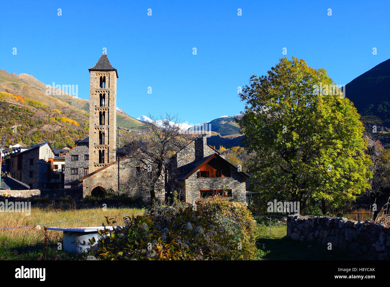 Vall de boi bell bells tower towers bohi catalonia century hi-res stock ...