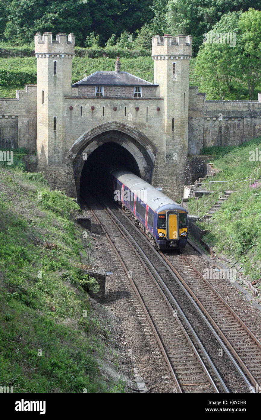 First Capital Connect Class 377 Electrostar emerges from Clayton Tunnel ...