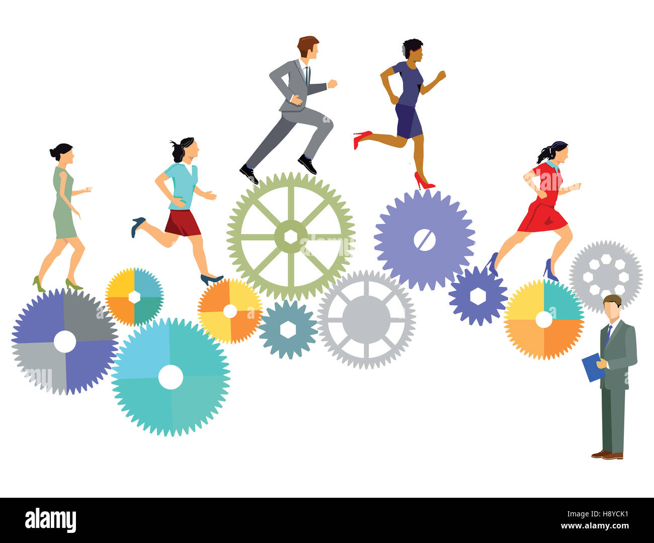 Performance object, career, climb, business, office, gear Stock Photo ...