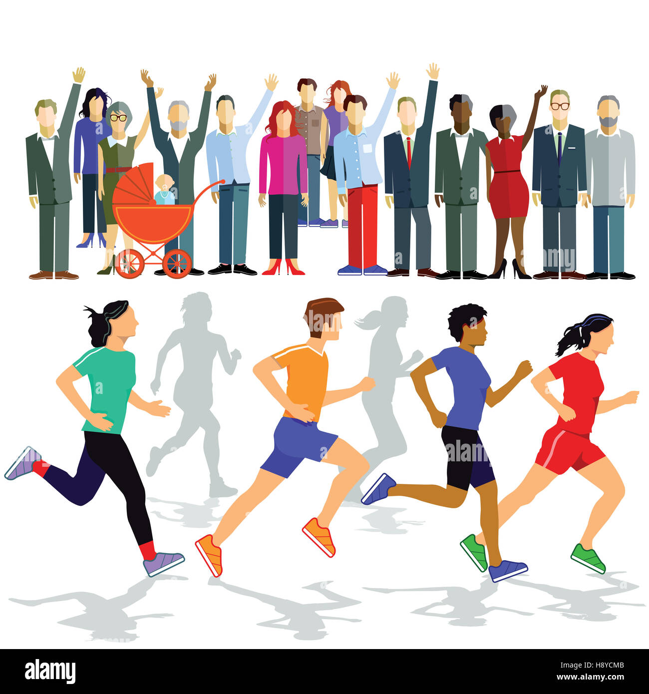Runners action Cut Out Stock Images & Pictures - Alamy