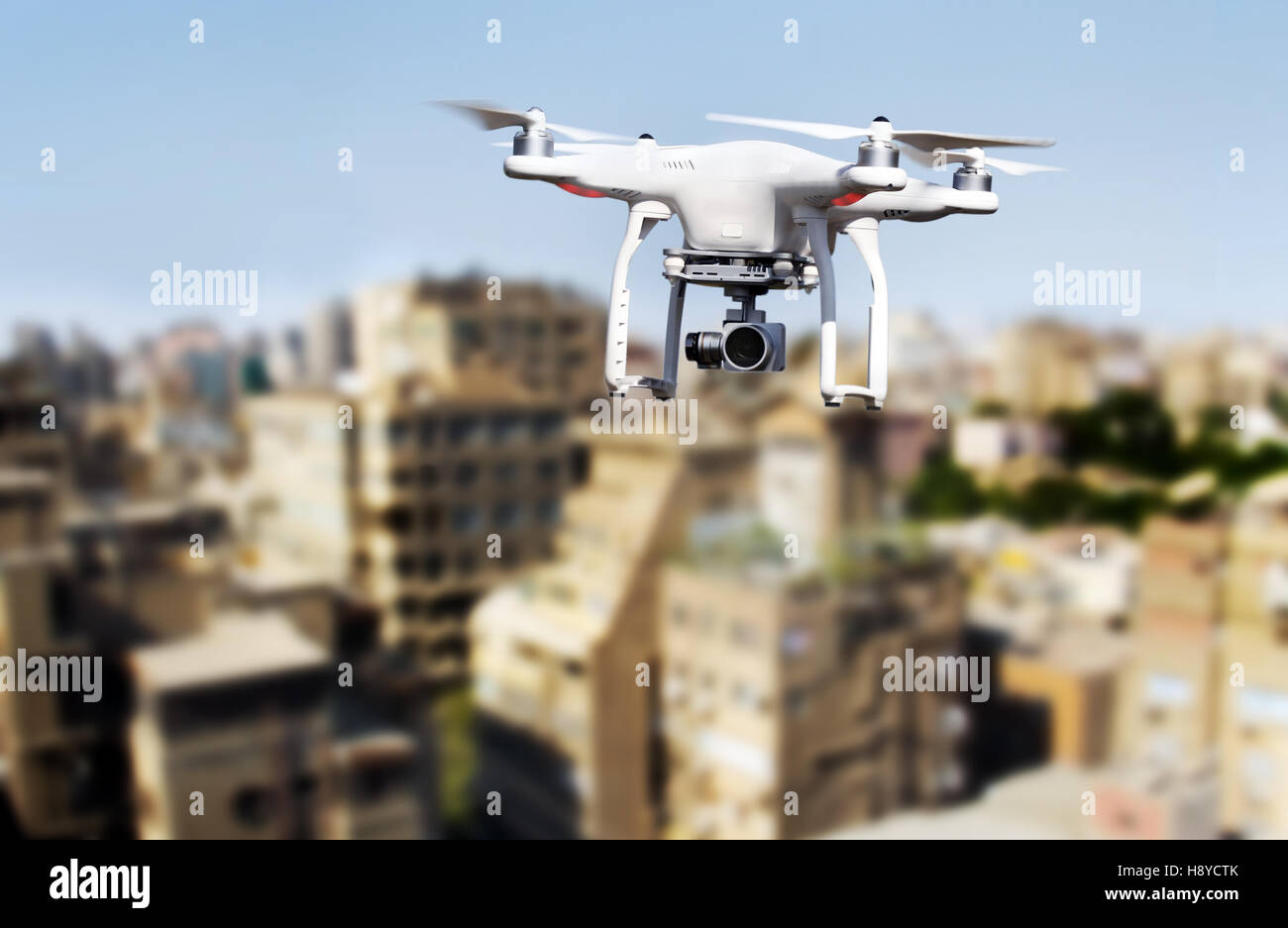 Quadrocopter, copter, drone in action Stock Photo - Alamy