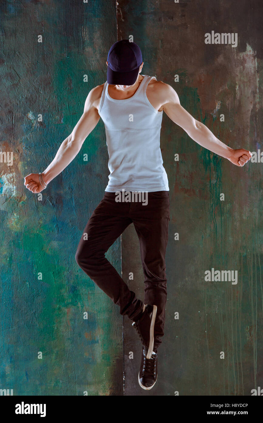 The man dancing hip hop choreography Stock Photo - Alamy