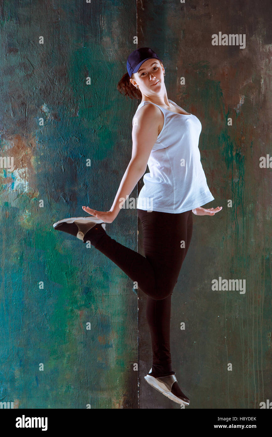 The women dancing hip hop choreography Stock Photo - Alamy