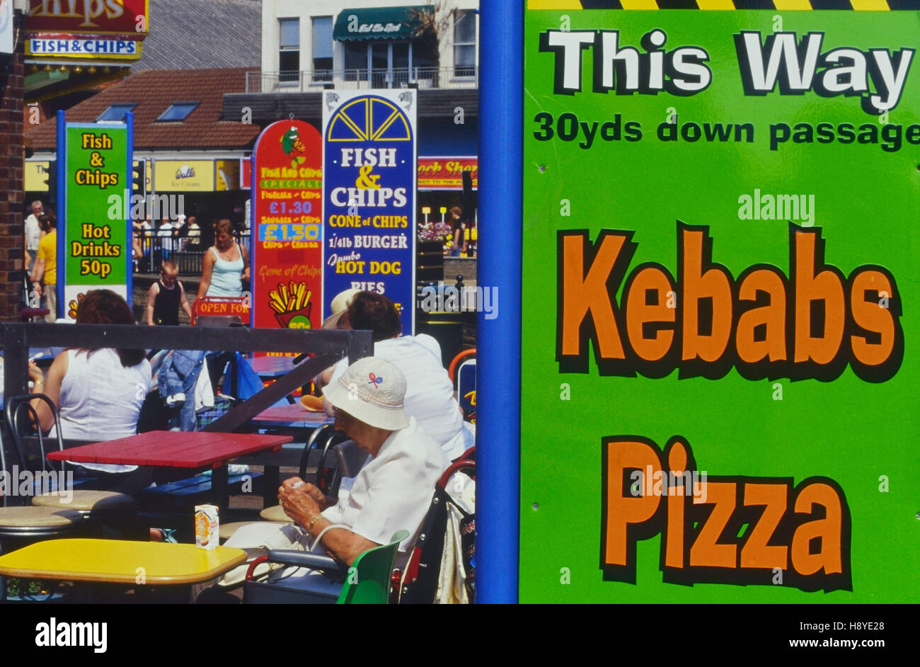 Fast food cafes. Skegness. Lincolnshire. England. UK Stock Photo - Alamy