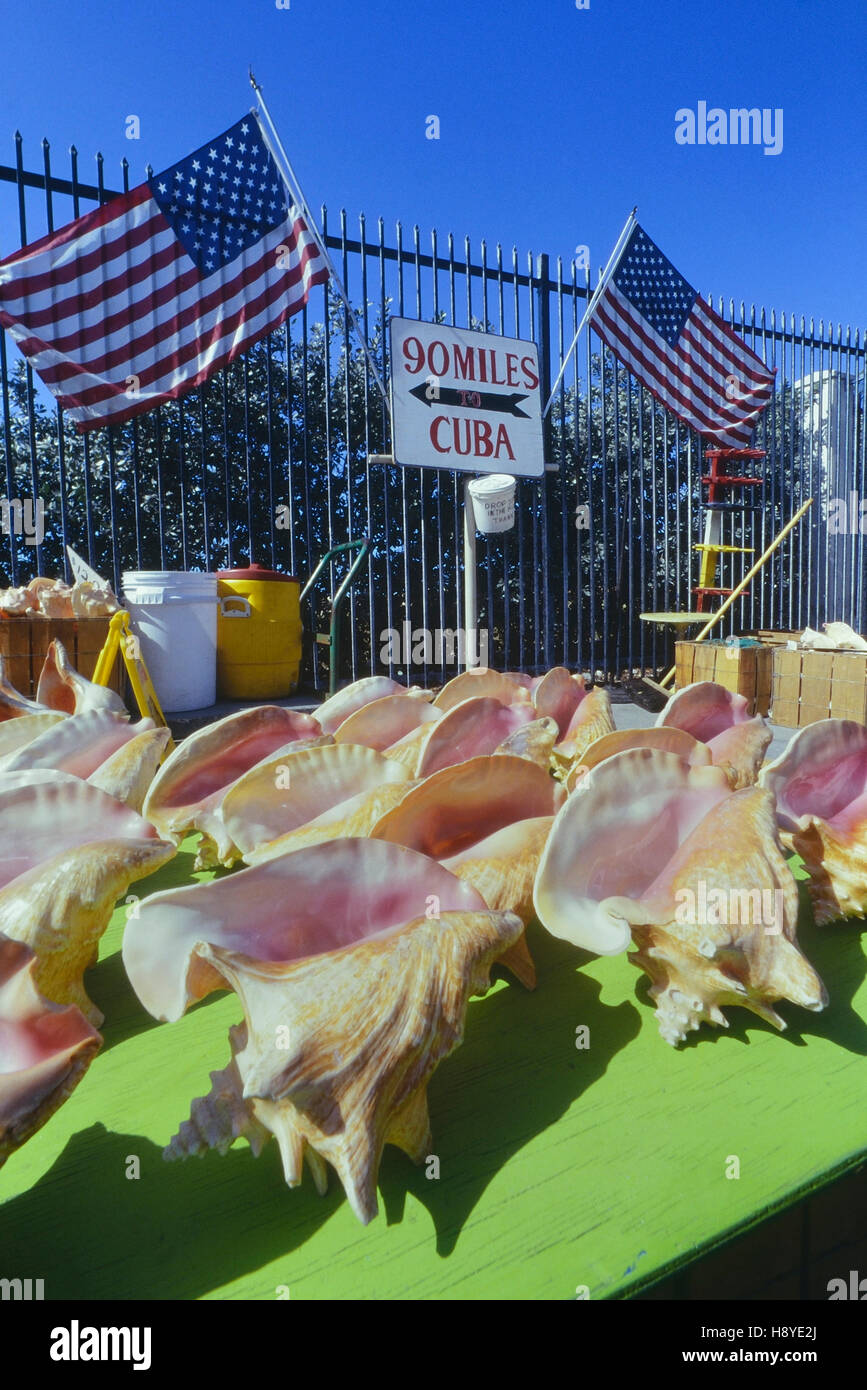 90 miles to Cuba sign and shells for sale. Southernmost point, Key West ...
