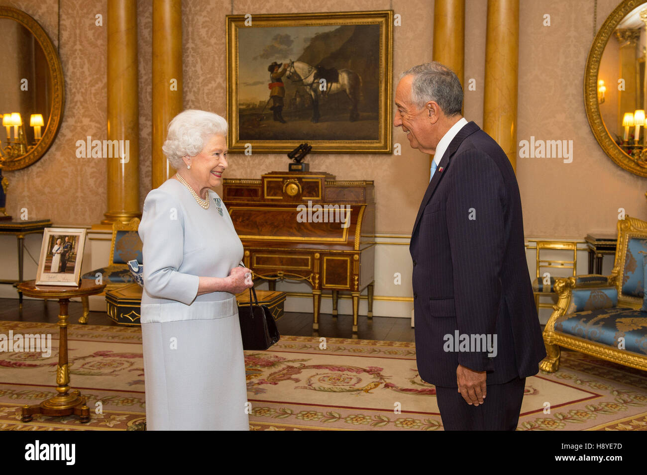 Queen Elizabeth II meets President of Portugal Marcelo Rebelo de Sousa ...