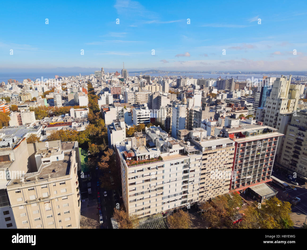 Uruguay, Montevideo, Cityscape viewed from the City Hall(Intendencia de ...