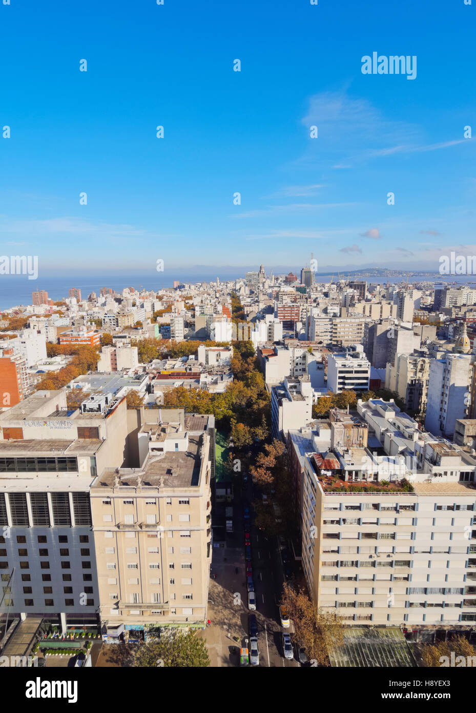 Uruguay, Montevideo, Cityscape viewed from the City Hall(Intendencia de ...