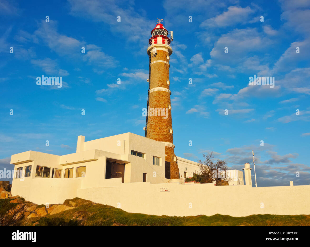 Uruguay, Rocha Department, View of the lighthouse in Cabo Polonio Stock ...