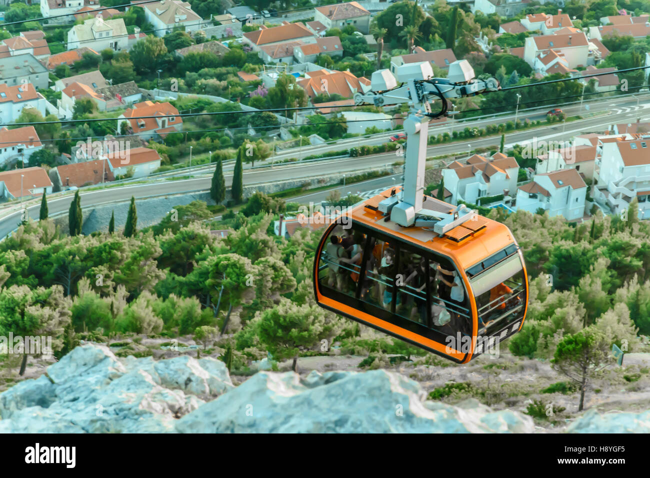 Dubrovnik cable car sunset hi-res stock photography and images - Alamy