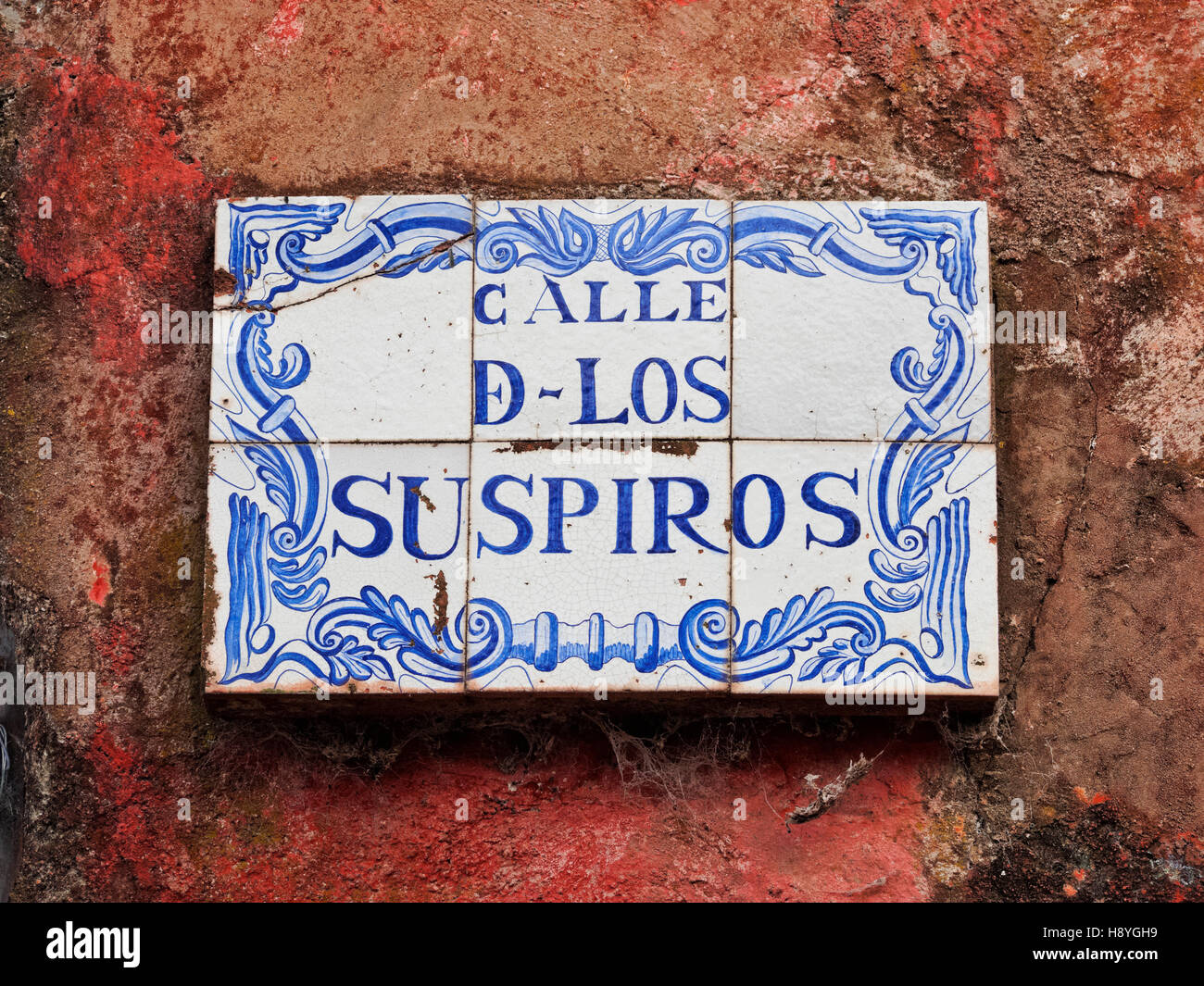 Uruguay, Colonia Department, Colonia del Sacramento, Azulejos Sign on ...