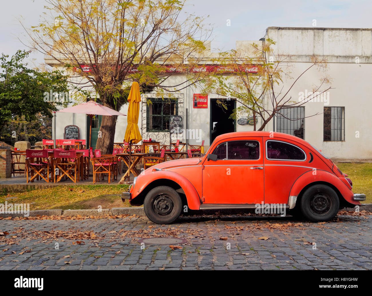 Uruguay, Colonia Department, Colonia del Sacramento, Vintage car on the ...