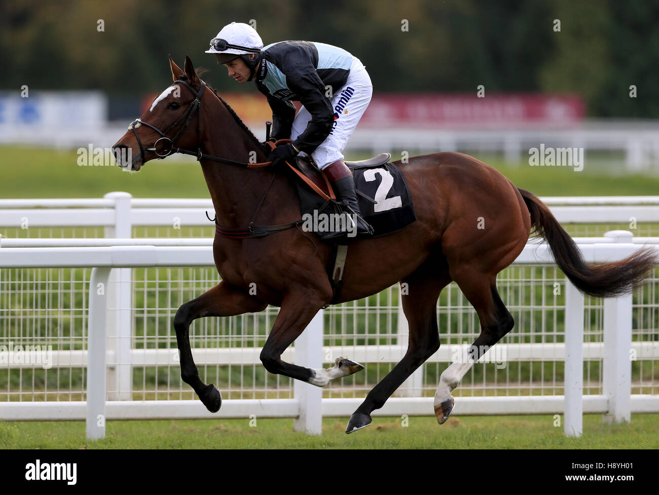 Copper Kay ridden by jockey Richard Johnson goes to post before the ...