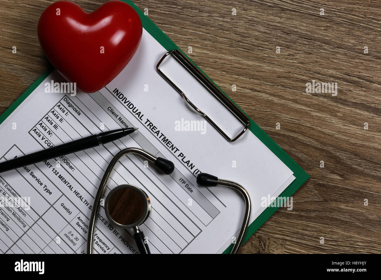 stethoscope medical documents pen Stock Photo - Alamy