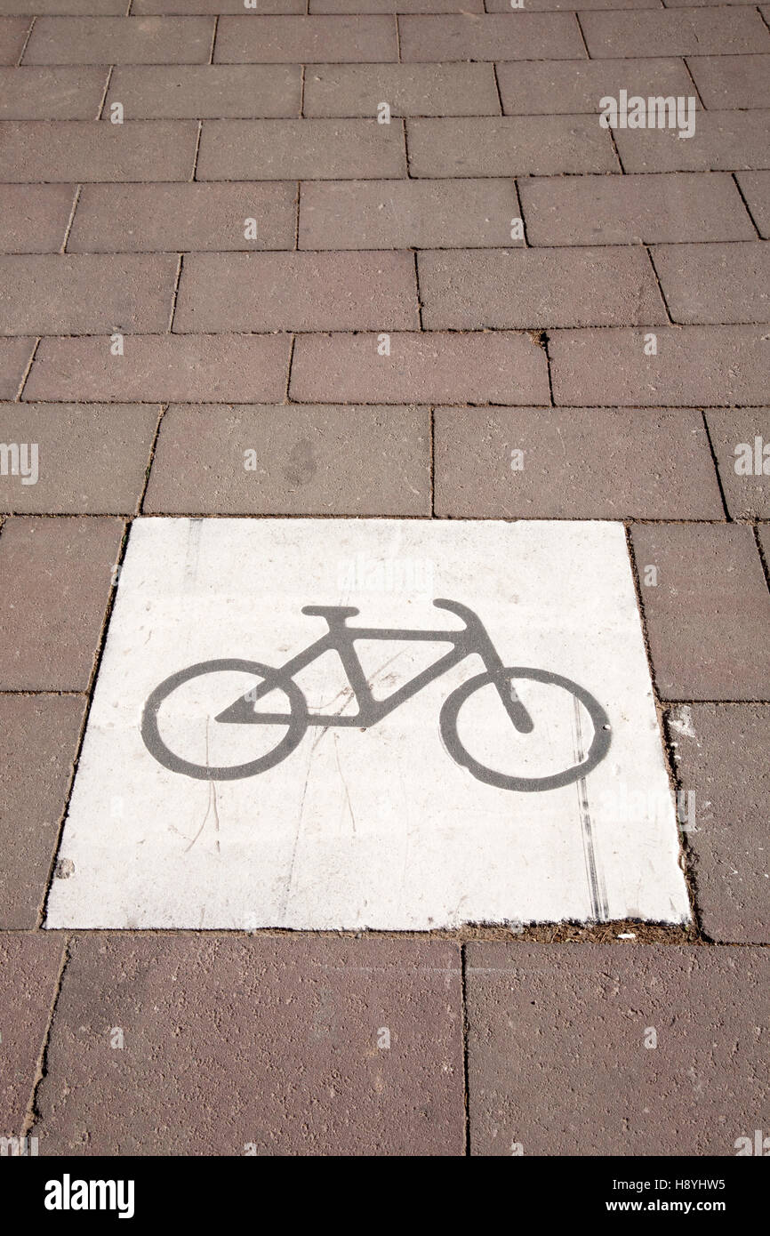 Bike Lane in Urban Setting Stock Photo - Alamy