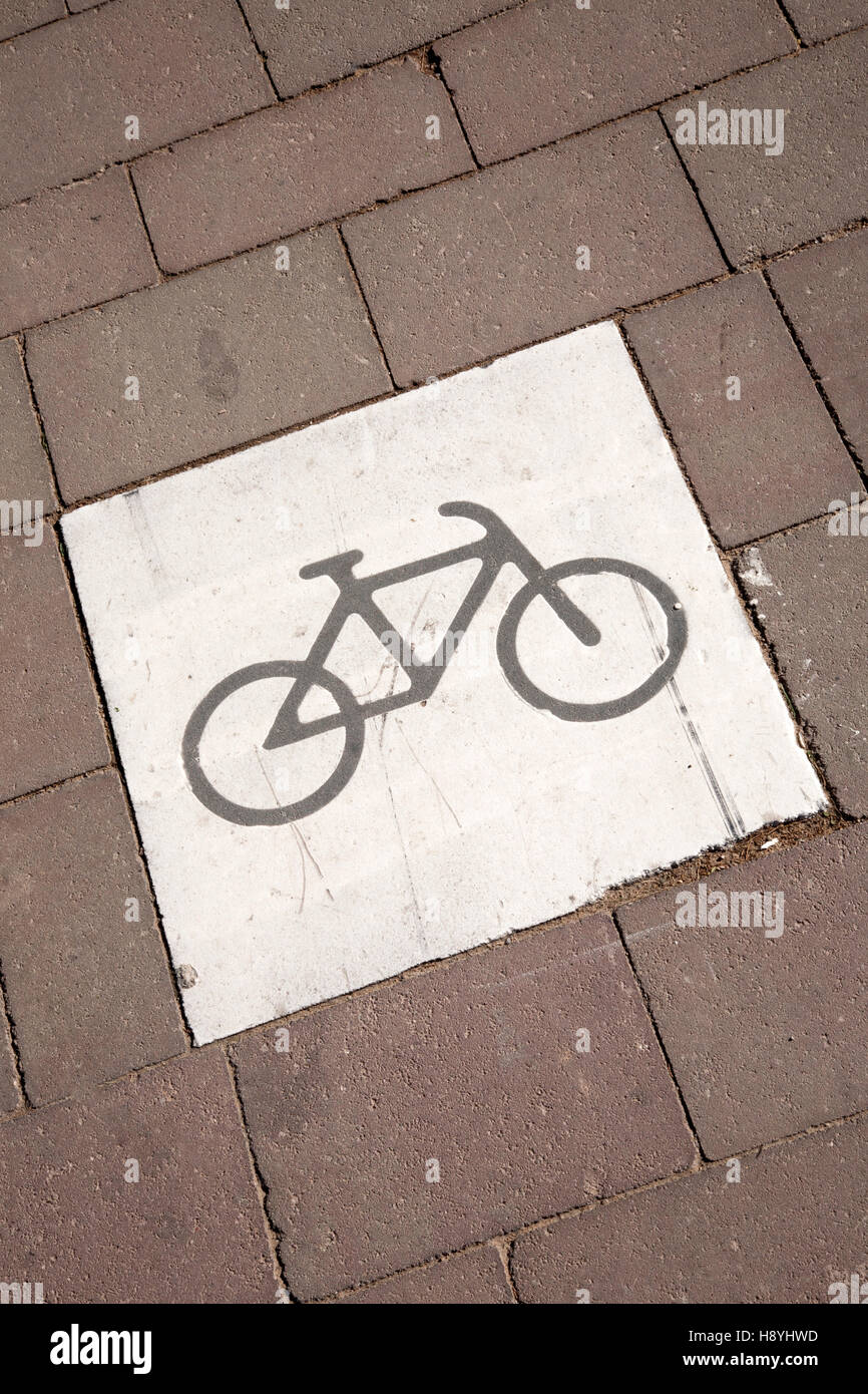 Bike Lane in Urban Setting Stock Photo - Alamy