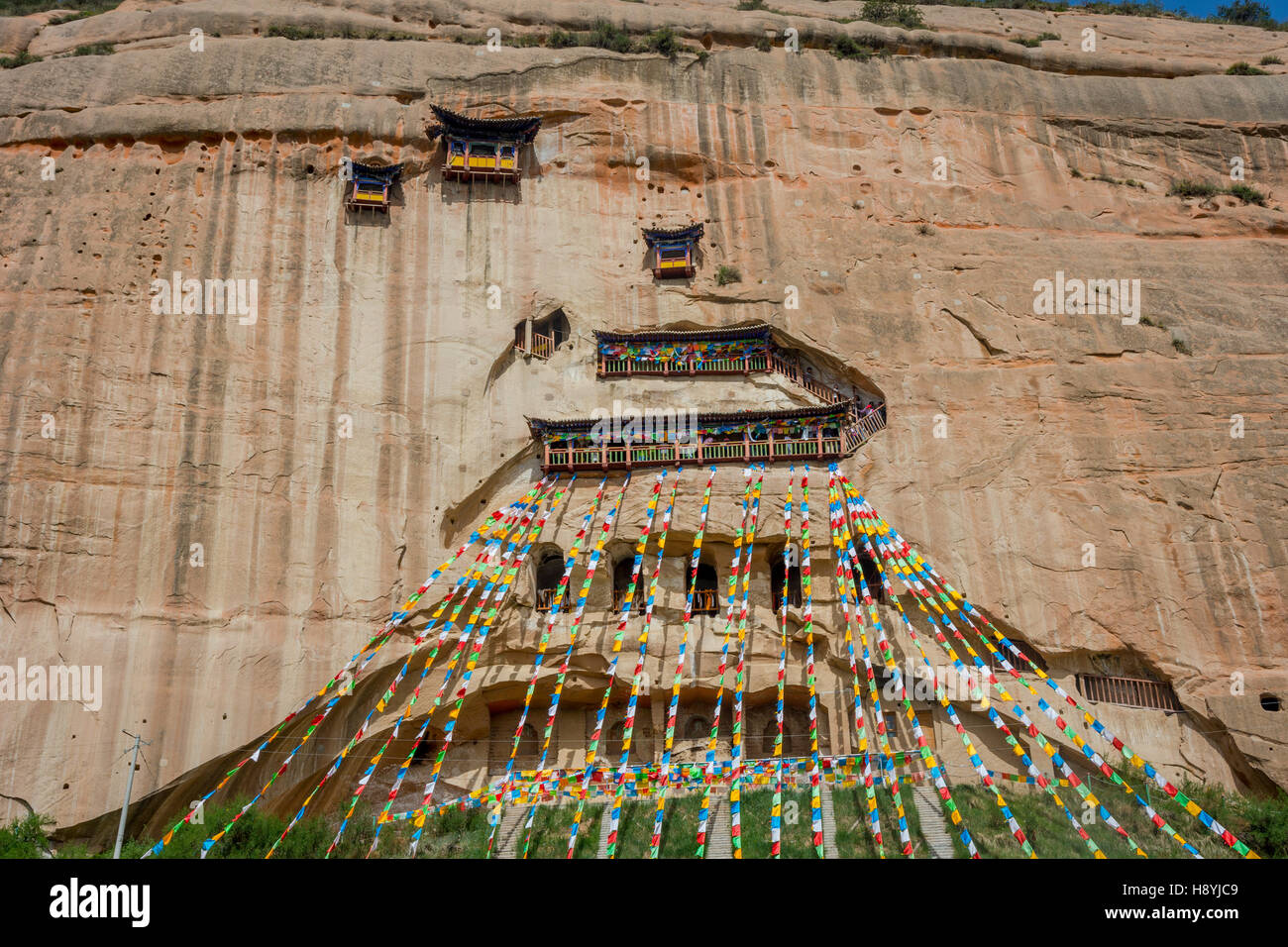 Mati Si temple in the rock caves, Zhangye, Gansu province, China Stock ...