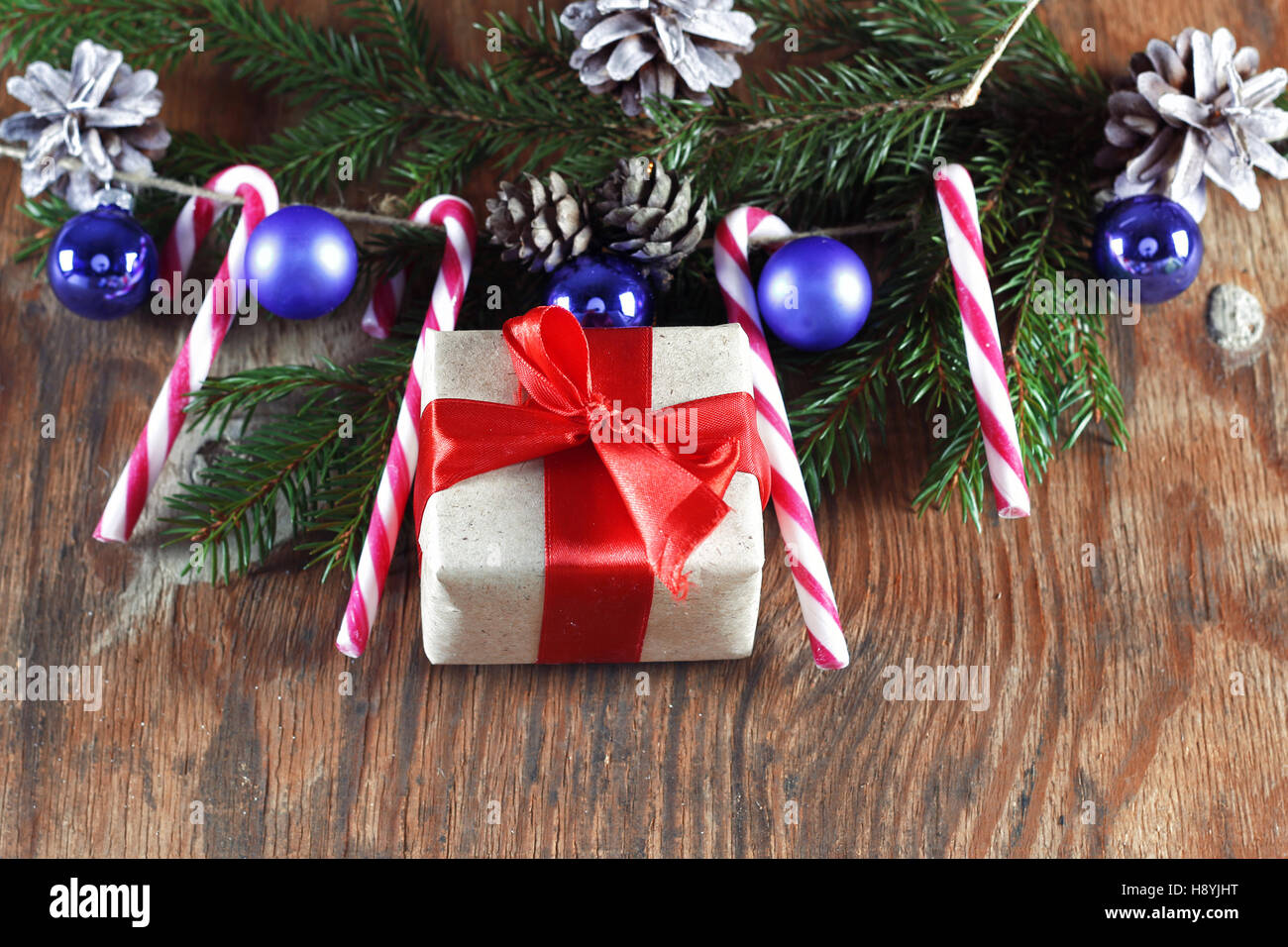 Candy Sticks Christmas ball ornament Stock Photo - Alamy