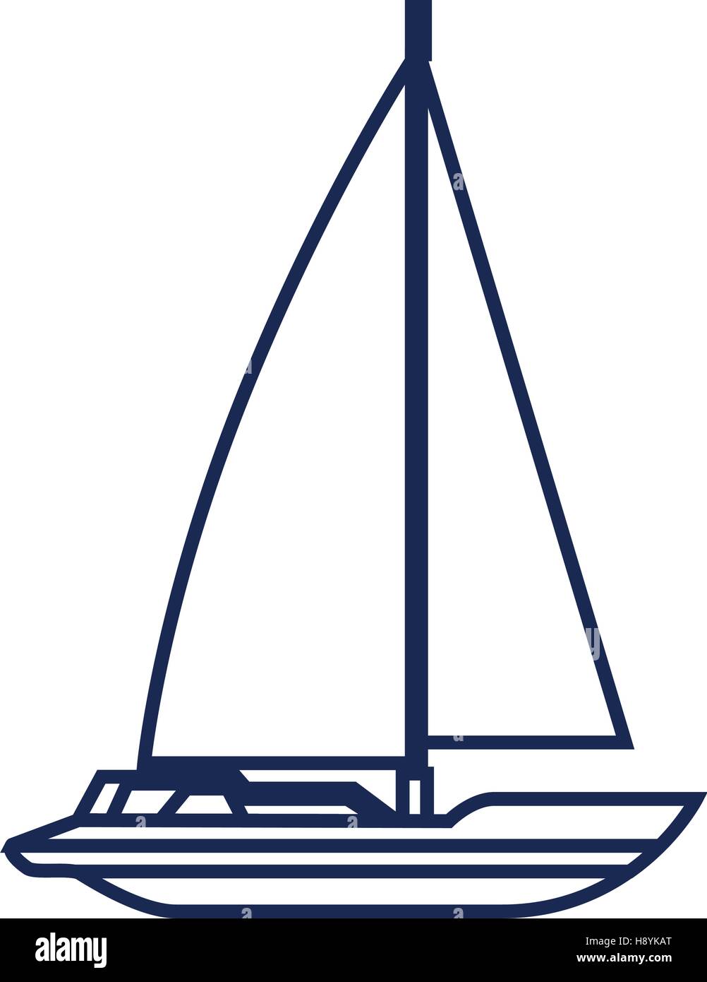 sailboat maritime frame icon vector illustration design Stock Vector ...