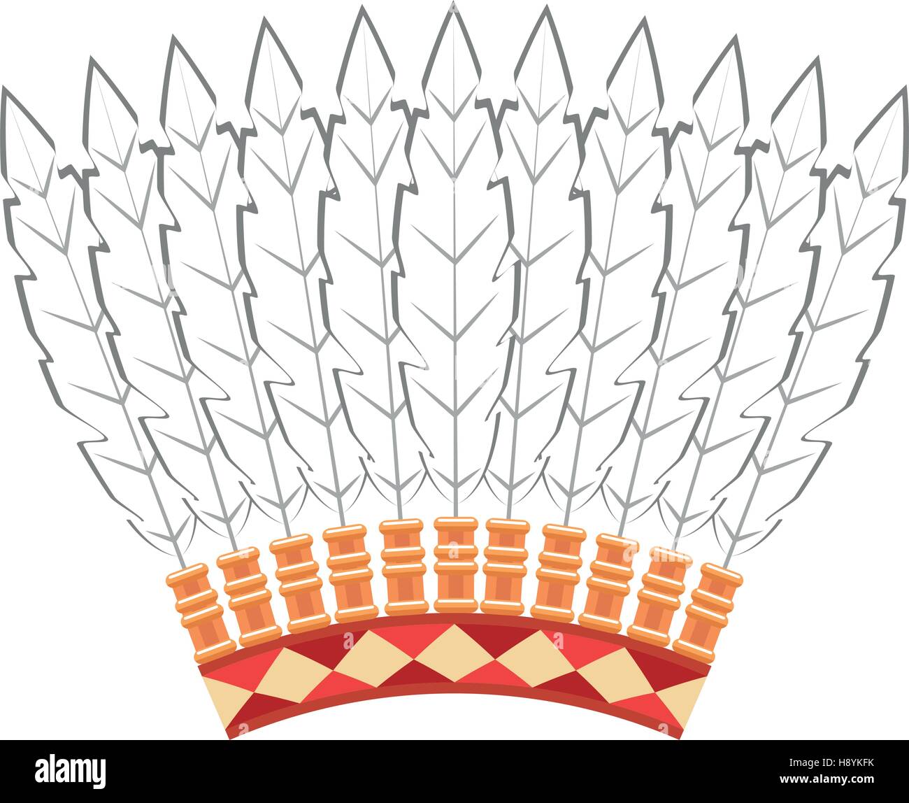 indian hat feathers icon vector illustration design Stock Vector Image ...