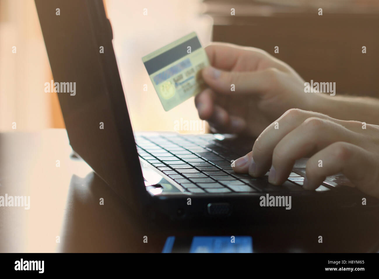 Laptop credit card payment Stock Photo - Alamy